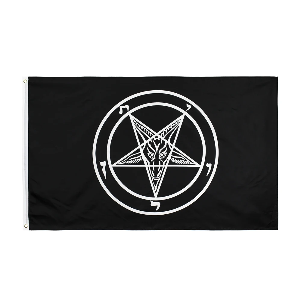 Baphomet Church Satan Flag | Flag Knights Templar | Flag Pentagram ...