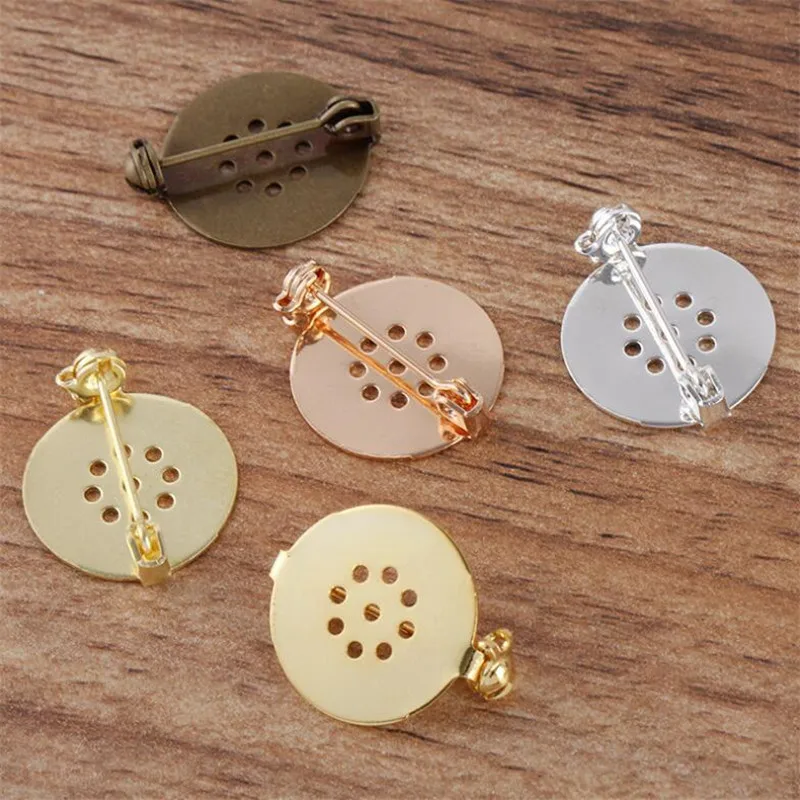 10pcs-17mm-Brooch-Setting-Brass-Blank-Safe-Pin-Cabochon-Base-Tray-Bezel ...
