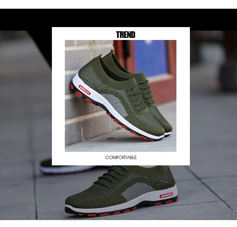 Spring Autumn Breathable Men Shoes Casual Flyknit Loafers Fashion ...