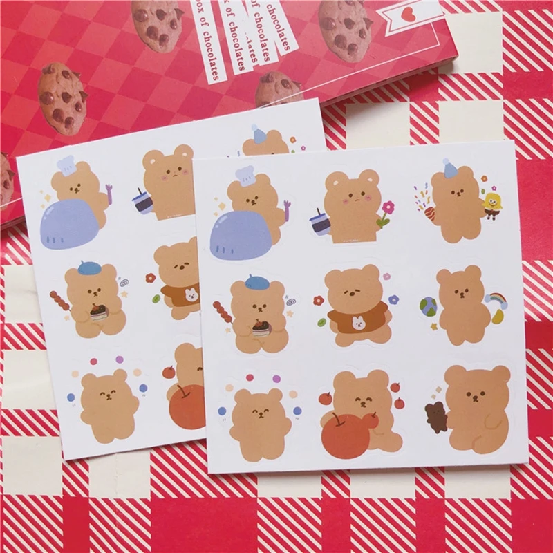 Kawaii Soft Bear Stickers Kids DIY Scrapbooking Stickers Mobile Phone ...