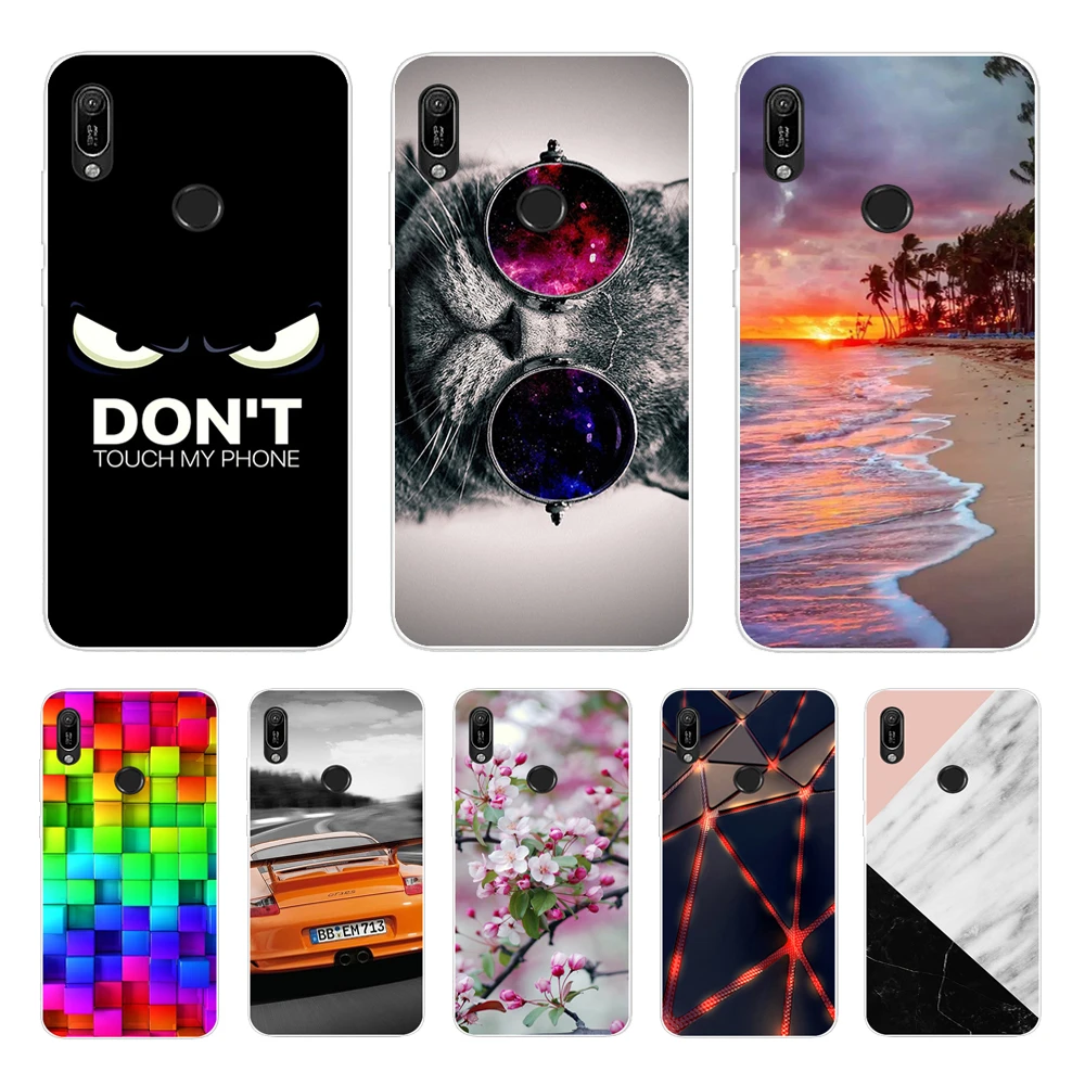 For Huawei Y6 2019 Case Huawei Y6 2019 Silicone Cover Soft Phone Case ...