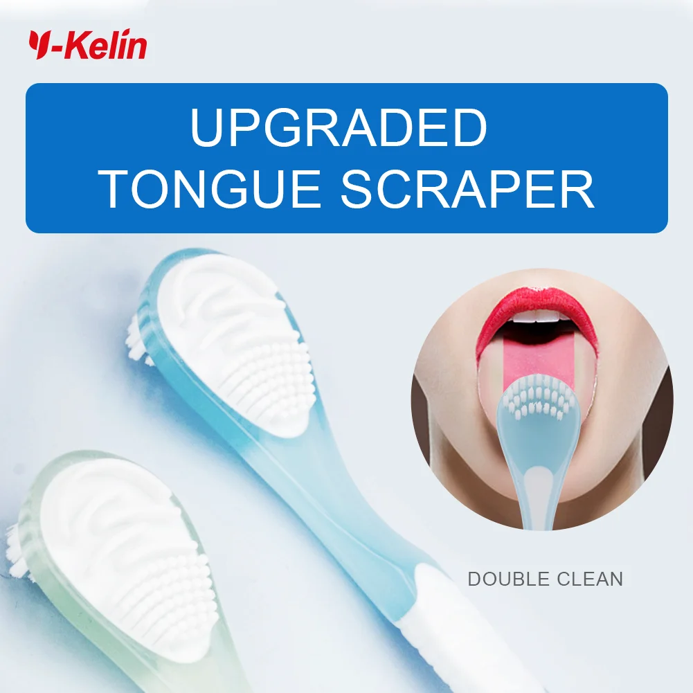 2021 New Double Sided Tongue Cleaner Brush For Cleaning Oral Care Tool ...