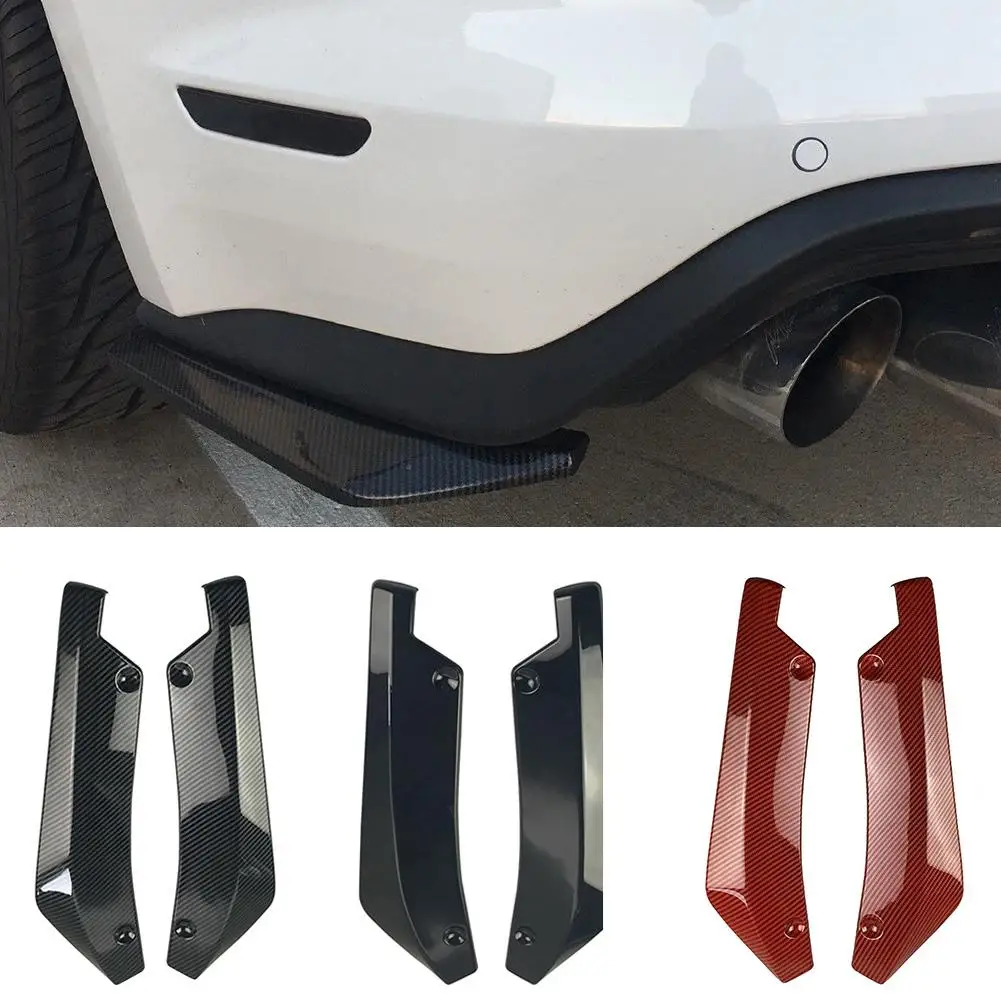 2Pcs Universal Car Rear Bumper Lip Spoiler Diffuser Splitter Scratch ...