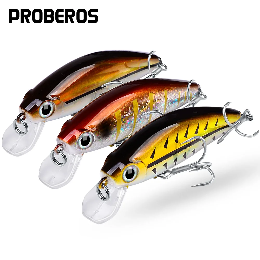 PROBEROS 6pcs Crank Fishing Lures Set Mini Minnow Crankbait Kits 11g ...
