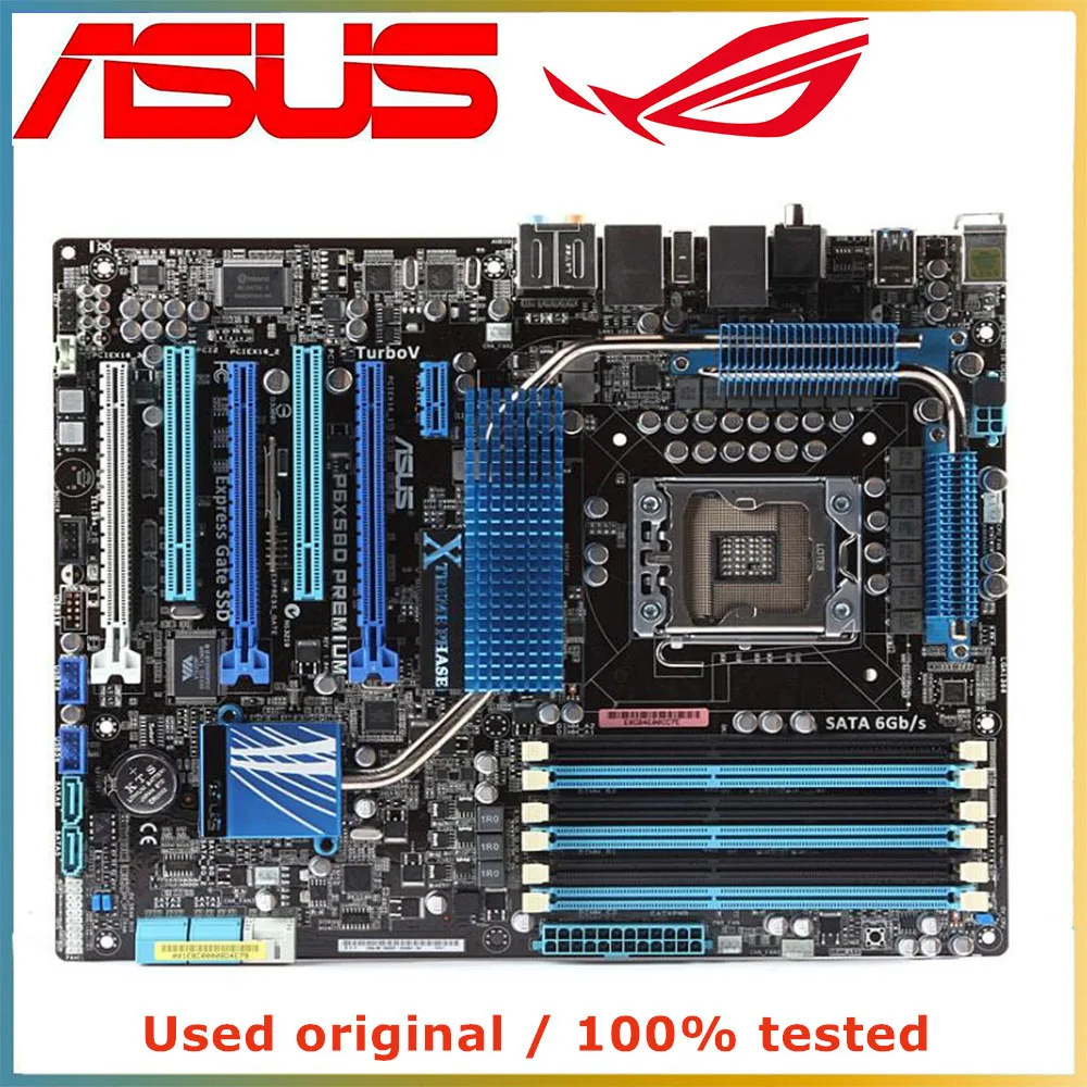 인텔 X58 LGA 1366 CPU 용 ASUS P6X58D 프리미엄 마더 보드 컴퓨터 소켓 LGA1366 DDR3 데스크탑 ...