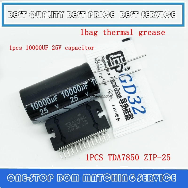 Car amplifier module TDA7850 TDA 7850 zip25 + 1 pcs 10000UF 25V capacitor + one bag thermal ...