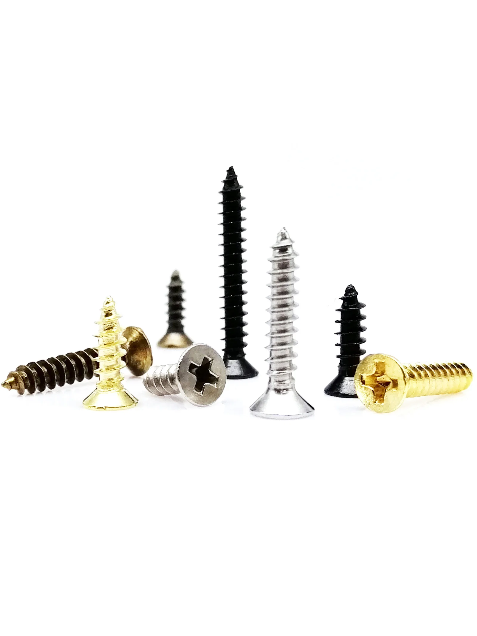 Black-2x5mm -Mini vis à bois autotaraudeuse, 200X M2 M2.6 M3, petite taille, argent doré, laiton ...