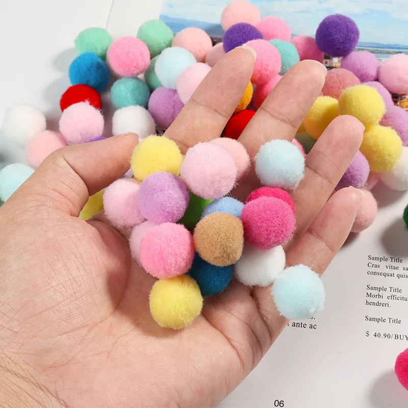100Pcs 10/15/20/25mm Mini Fluffy Soft Pom Poms Pompoms Ball Handmade ...