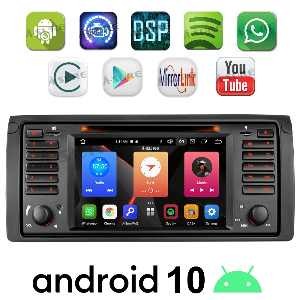 A sure Radio Multimedia con GPS para coche, reproductor con Android 10 ...