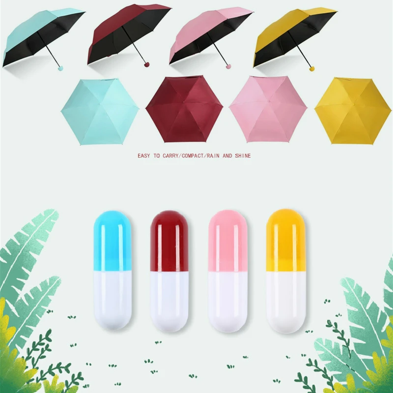 Mini Folding Capsule Small Umbrella With Pill Package Box Pocket ...