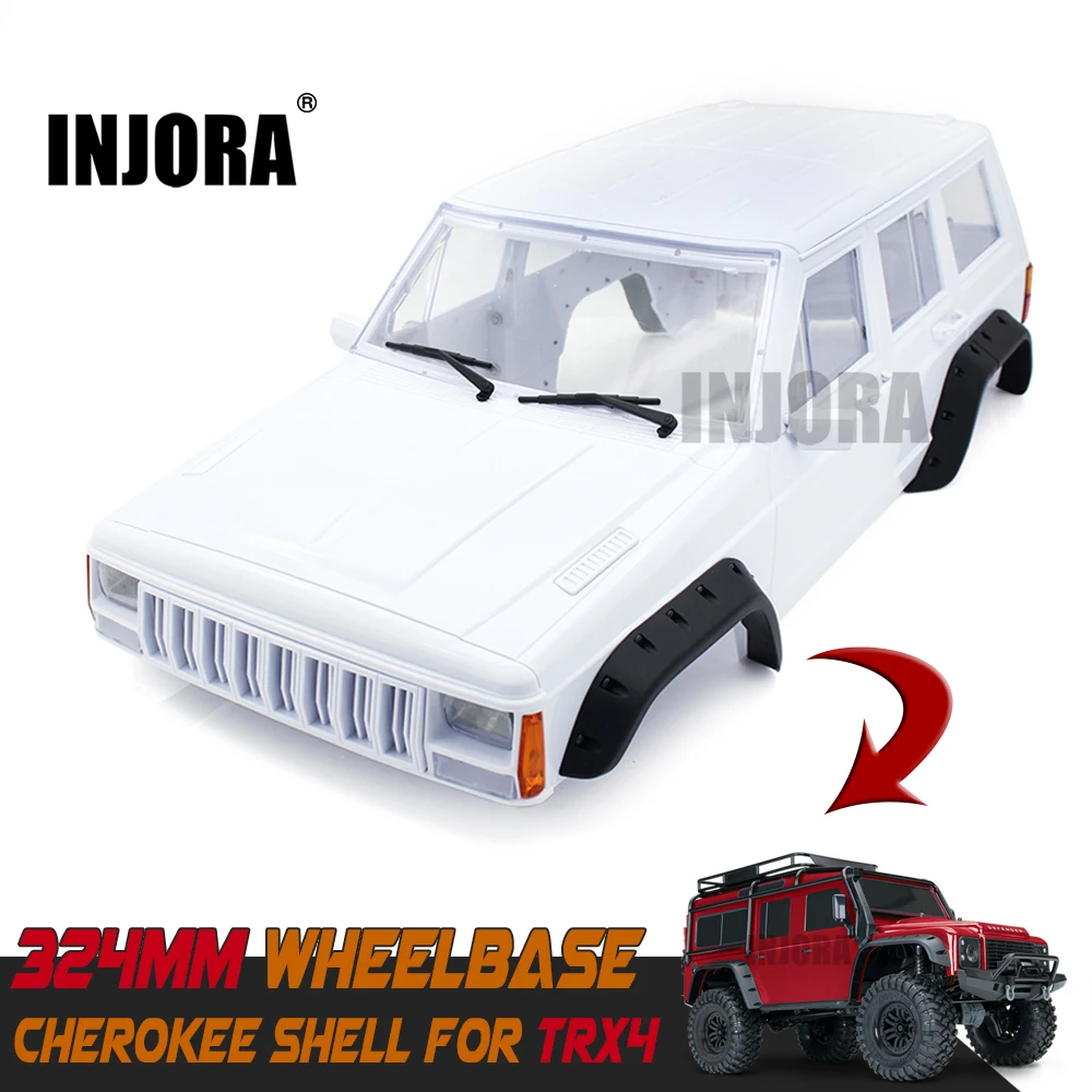 INJORA Hard Plastic 12.8inch 324mm Wheelbase Cherokee Body Shell for 1/ ...