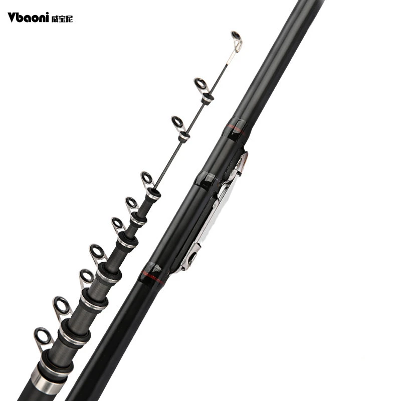 Carbon Fiber Spinning Fishing Rod Power Telescopic Rock Fishing Pole ...