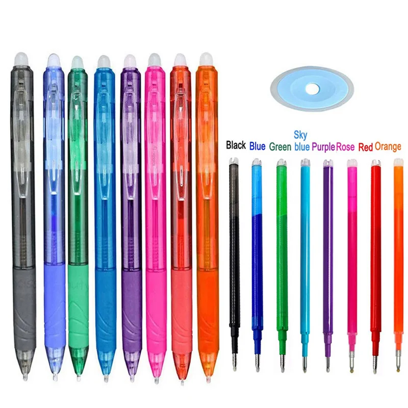 8Colors-Magic-Erasable-Pen-Press-Gel-Pen-Erasable-Refill-Gel-Ink ...