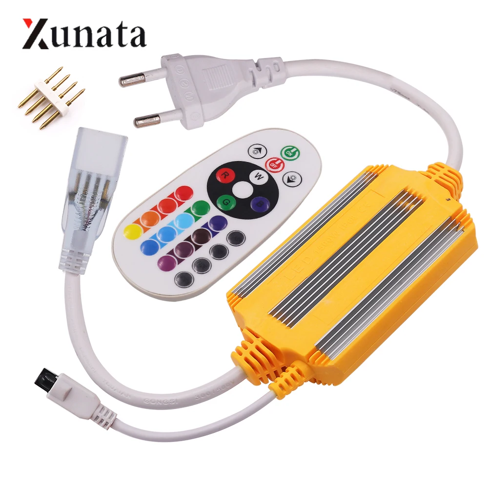 220V-Waterproof-LED-RGB-Controller-with-1500W-IR-24Keys-Remote ...