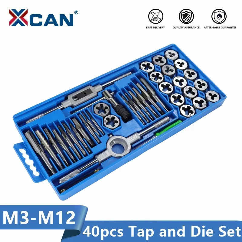 XCAN – jeu de tarauds, filetage métrique, clé à vis, taraudage manuel, outils de filetage en ...