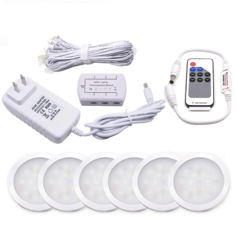 Remote-Control-Led-Under-Cabinet-Light-Spotlight-12V-3W-Dimmable-Puck ...
