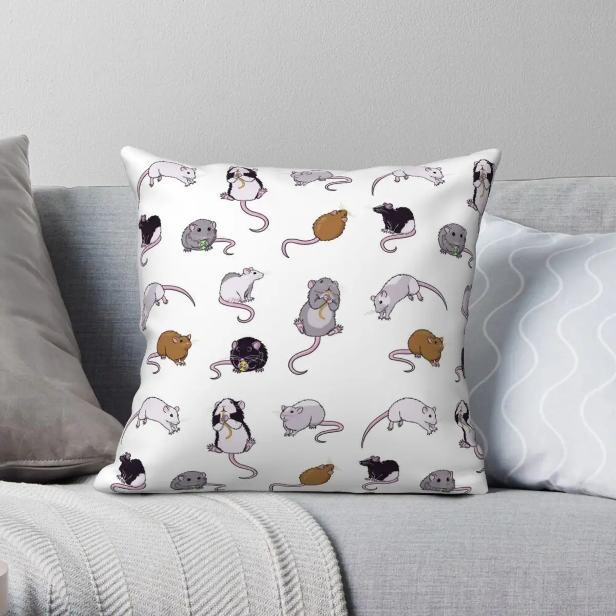 Rats-Rats-Rats-Square-Pillowcase-Polyester-Linen-Velvet-Creative-Zip ...