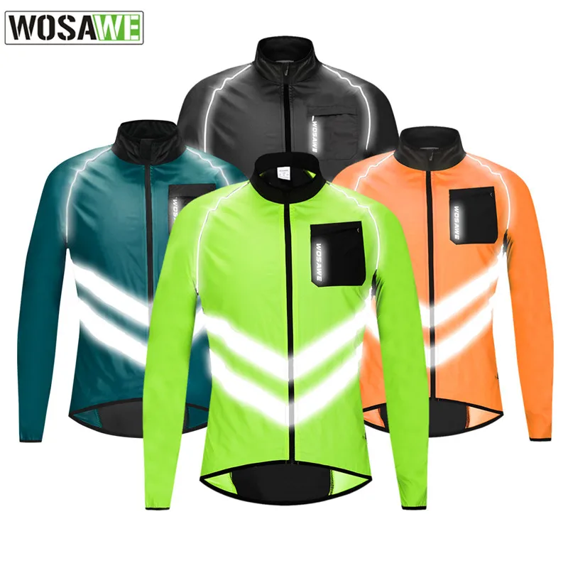 Reflective Cycling Jacket Waterproof Windproof Bike Bicycle Windbreaker ...
