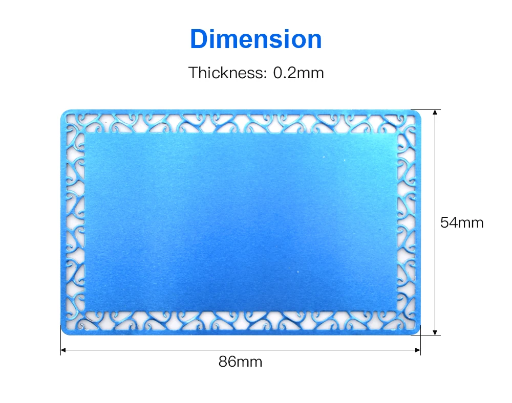 WaveTopSign 100Pcs 0.2mm Business Name Cards Multicolor Aluminium All ...