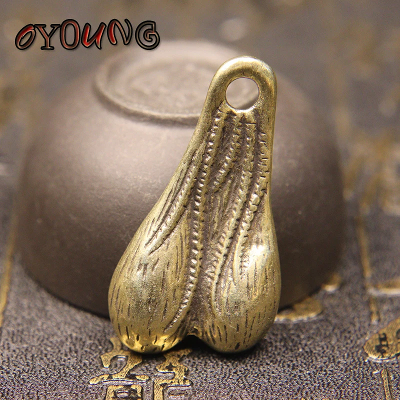 Solid Brass Men Testicles Pendant For Keychain Trendy Balls Keyring ...