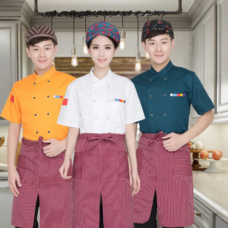 Unisex-Casual-Soft-Chef-Jackets-Short-Sleeve-Kitchen-Catering ...