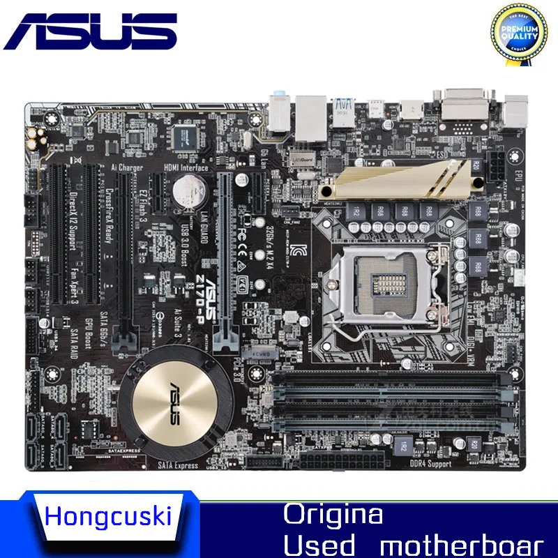 Placa base de escritorio usada para ASUS Z170 P, original, M.2, NVME, 6th, SATA3, LGA1151, DDR4 ...