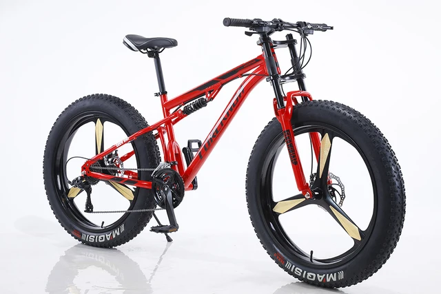 FOREKNOW 26*4.0 Fat Tire Adult Mountain Bike Beach Snowmobile 30Speed ...