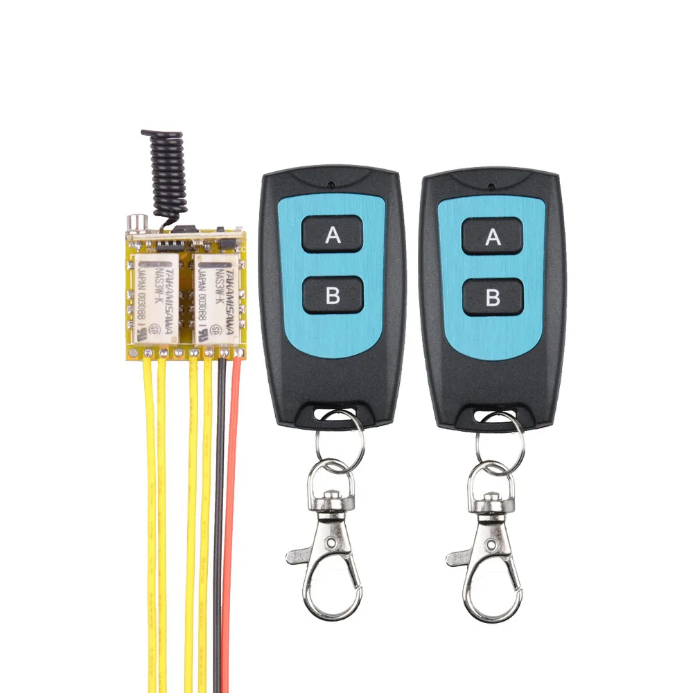 DC-3-7V-to-12V-Mini-RF-2CH-Relay-433MHZ-Wireless-Remote-Control-5V ...