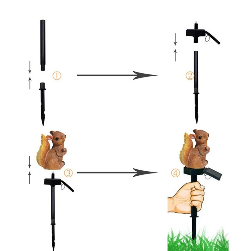 Солнечная лужайка лампа в виде белки солнечный свет тропинки Солнечный садовый светильник S