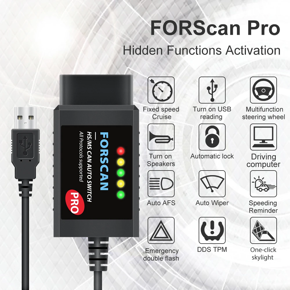 Automotive Diagnostic Service Tools ELM327 V1.5 Forscan OBD2 USB Scanner For Ford Auto ...