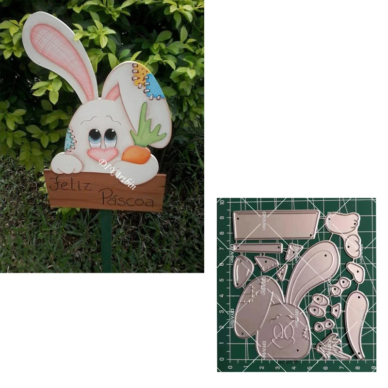 2021 Rabbit Metal Cutting Dies For Handmade Greeting Cards Frame Die ...