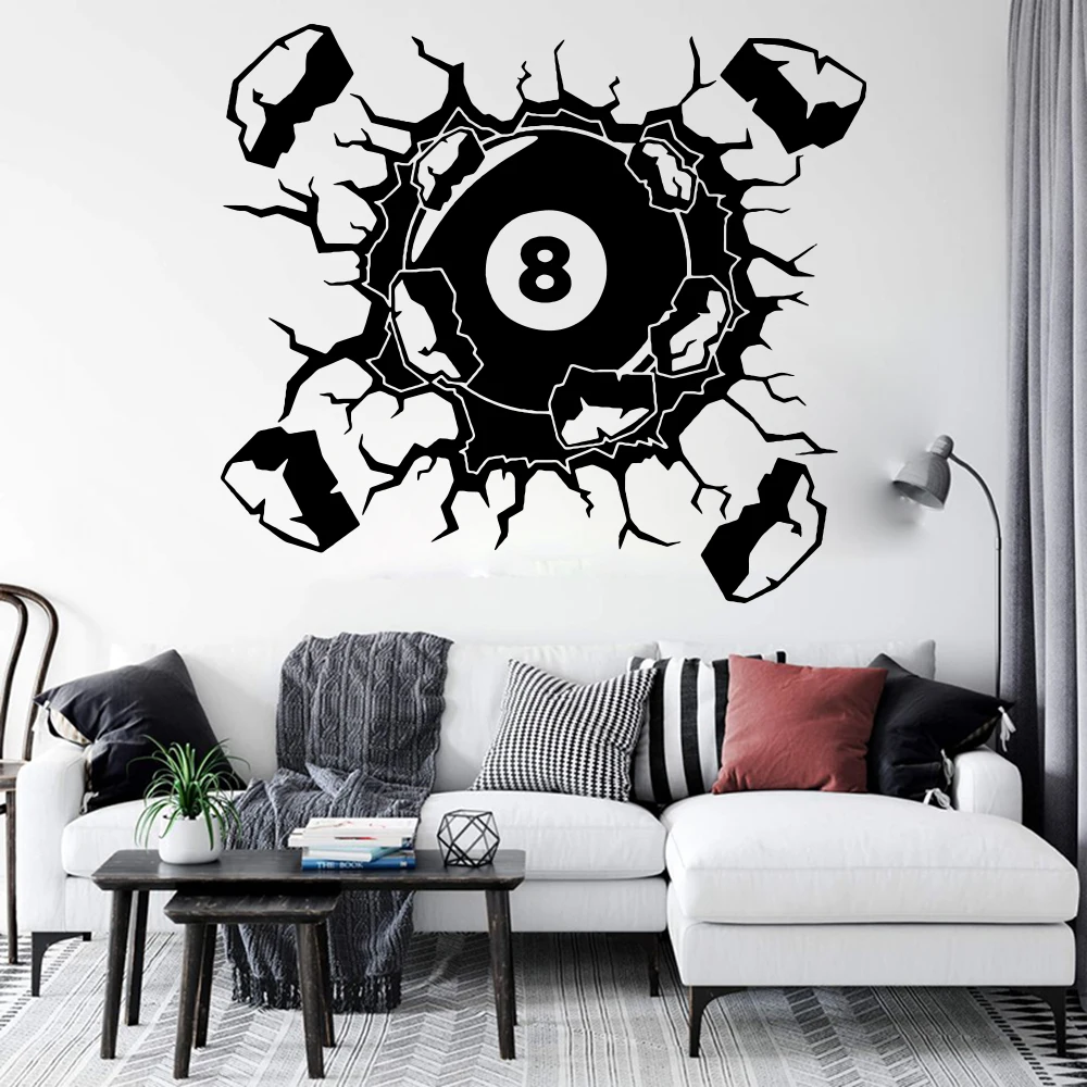 Large-Crack-Billiard-Eight-Ball-Wall-Sticker-Playroom-Man-Cave-Sport ...