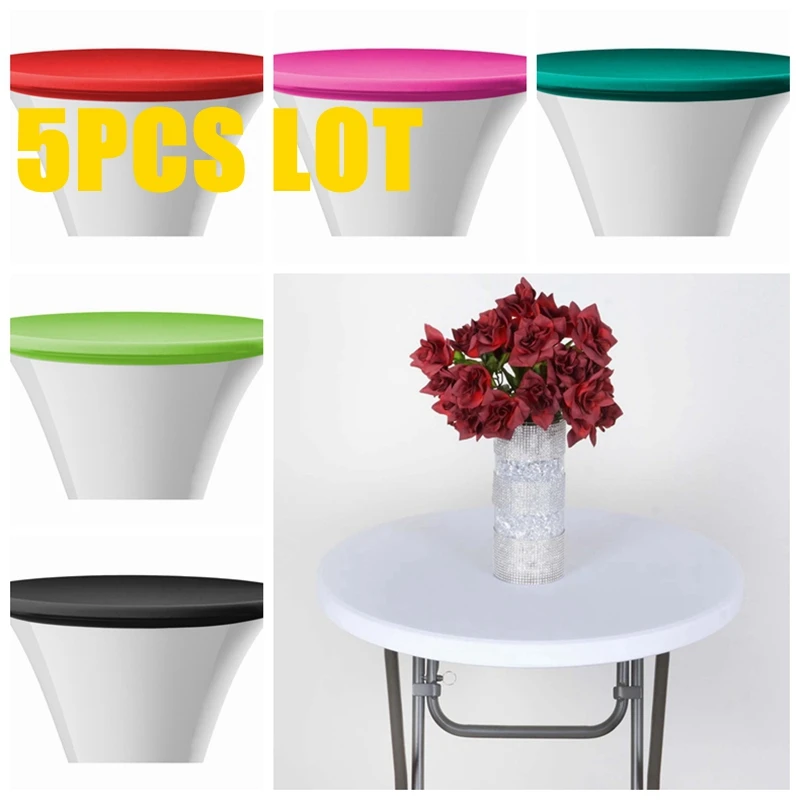 5PCS Spandex Top Cover Lycra Cocktail Table Cloth Covers For Wedding ...