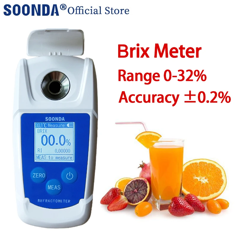 0-93-Digital-Brix-Refractometer-Brix-tester-meter-Fruit-Juice-Beverage ...