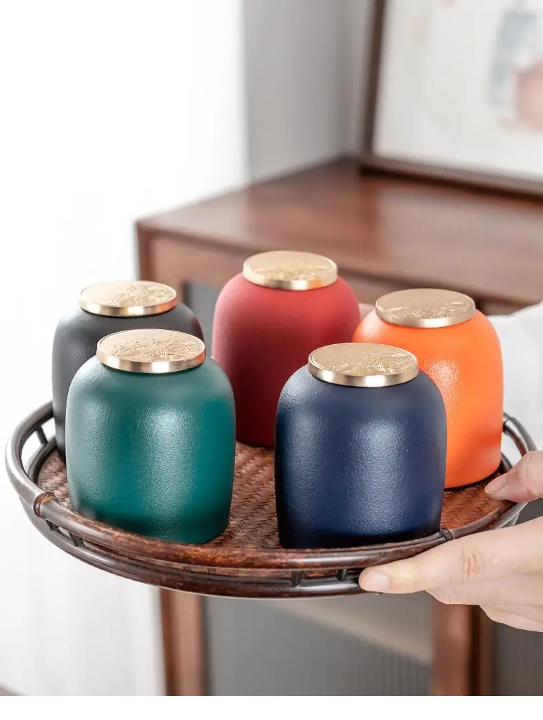 Home & Living Jars & Containers Handmade Tea Caddy Small Ceramic ...