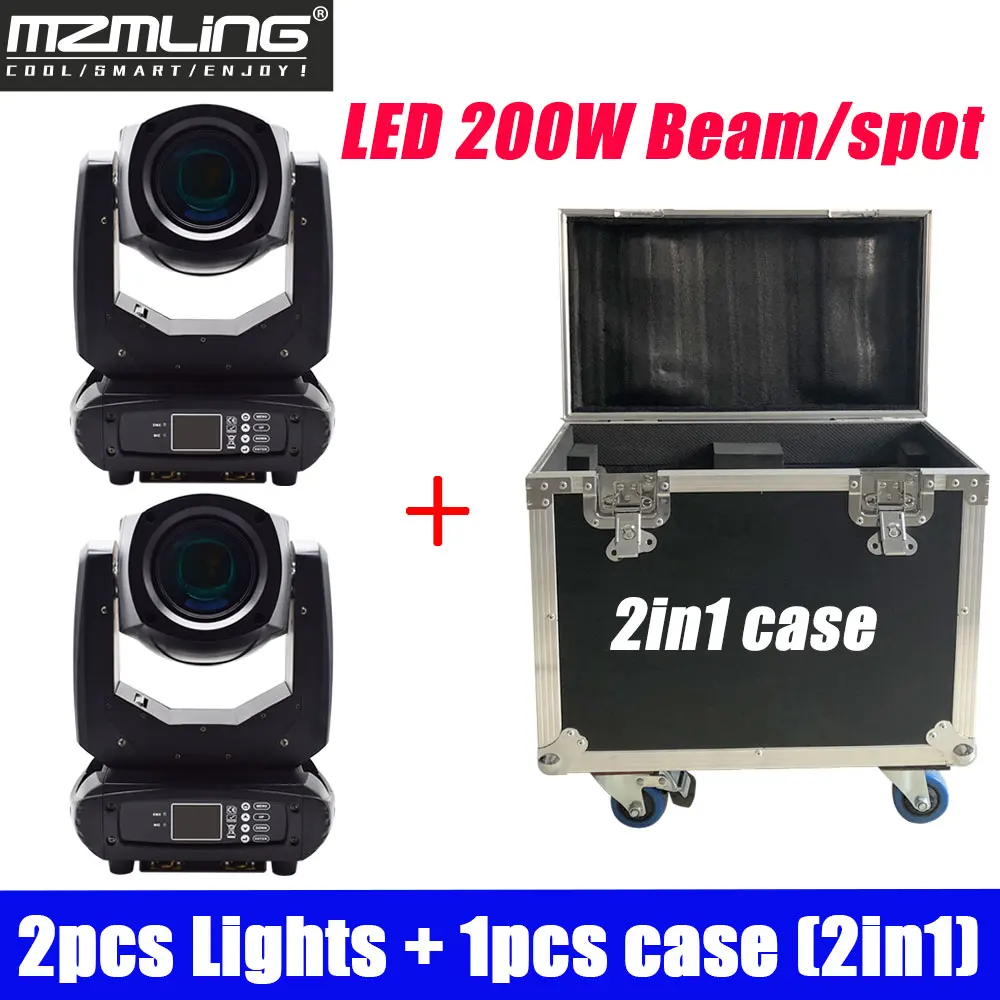2PCS Lights + 1PCS Flight Case Led 200w 2in1 RGBW Beam/Spot Light ...