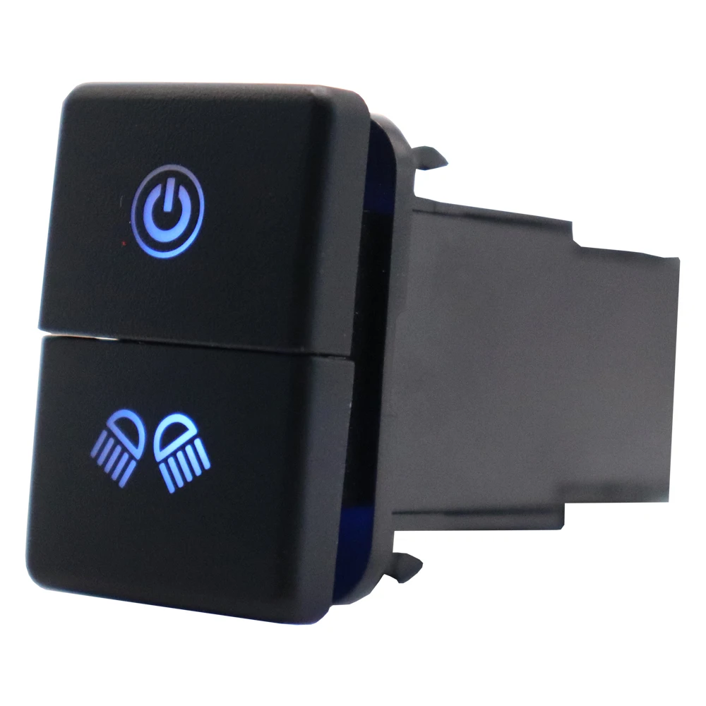 Dual Push Button Power Switch/spot Light 12v On-off Blue/green Backlit ...