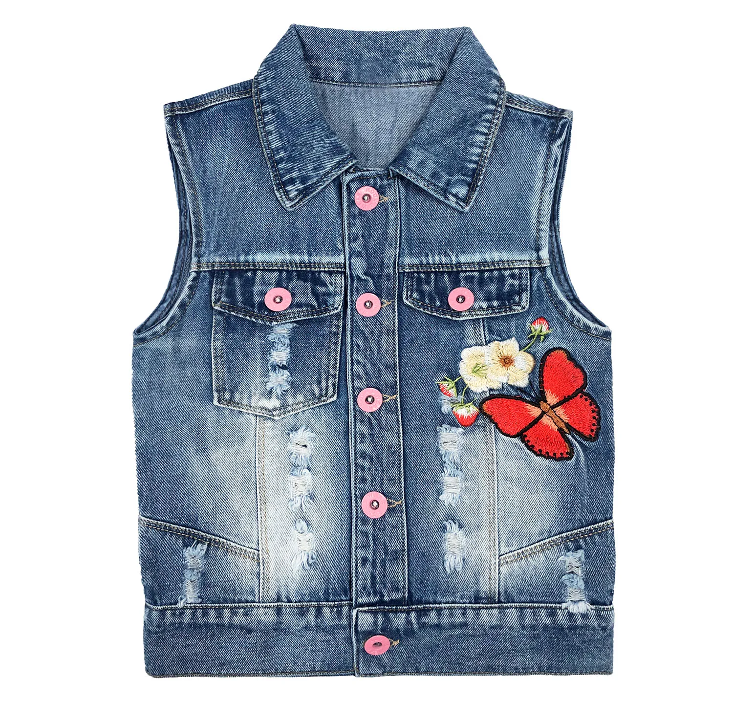 3 10Years Children Kids Little Girls Denim Vest Dress Jacket Spring ...