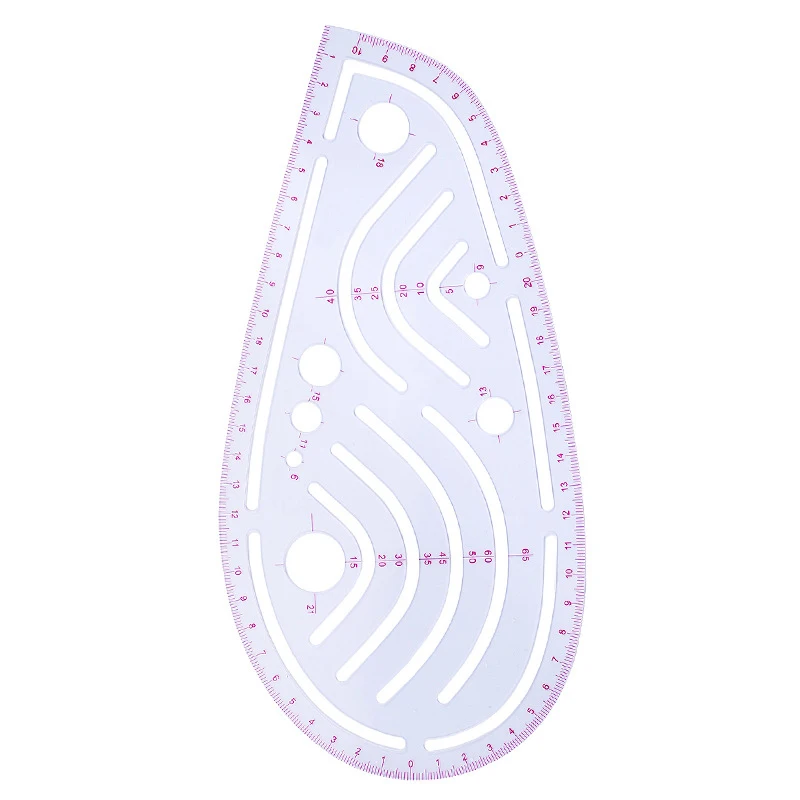 Plastic Transparent French Curve Ruler Sewing Square Curve Ruler Tailor ...