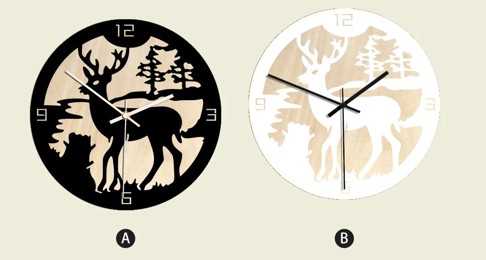 Европейский стиль Творческий Лось Рождественские декоративные настенные часы Amazon Горячая дома