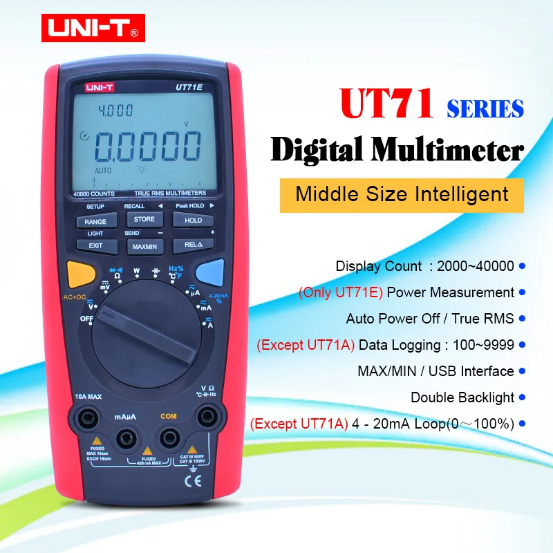 UNI-T-UT71A-UT71B-UT71C-UT71D-UT71E-Digital-MultiMeterTure-RMS-AC-DC ...