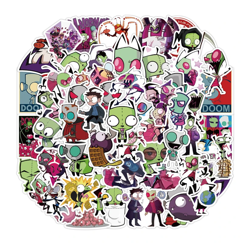 C1588-50pcs-Invader-Zim-Stickers-paster-Cartoon-characters-anime-funny ...