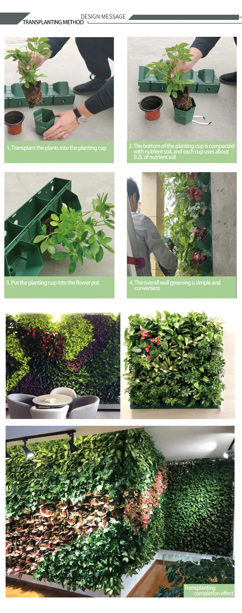 Трехмерный Вертикальный Зеленый горшок для растений, настенный ...