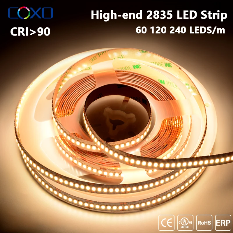 Tira de luces LED DC12V 24V 2835 60/120/240 LEDs/m 5m cinta Flexible ...