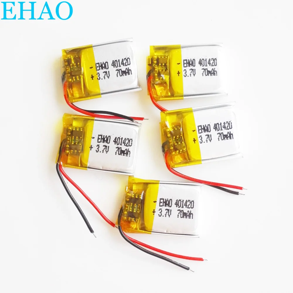 5-PCS-70mAh-3-7V-Lithium-Polymer-LiPo-Rechargeable-Battery-401420-li ...