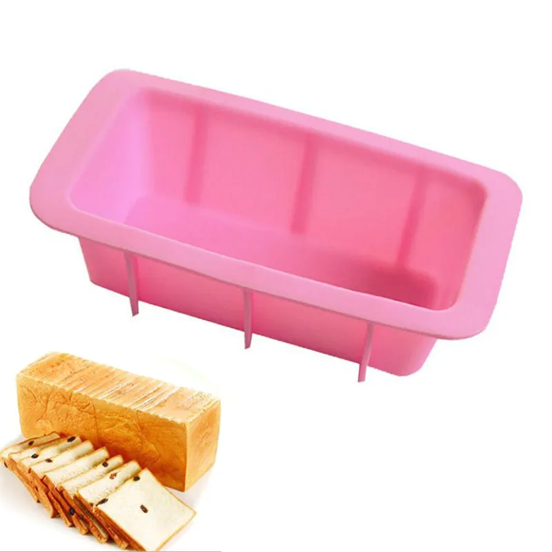 Silicone Cake Mold Rectangle Pan Bakeware Moulds Bread Toast Candy Mold ...