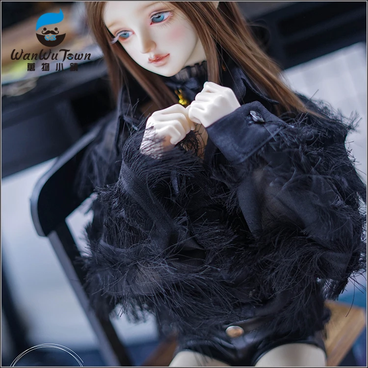 1 шт. Bjd кукольная одежда Модная рубашка с кисточками белый/черный топ с длинными рукавами for1 ...