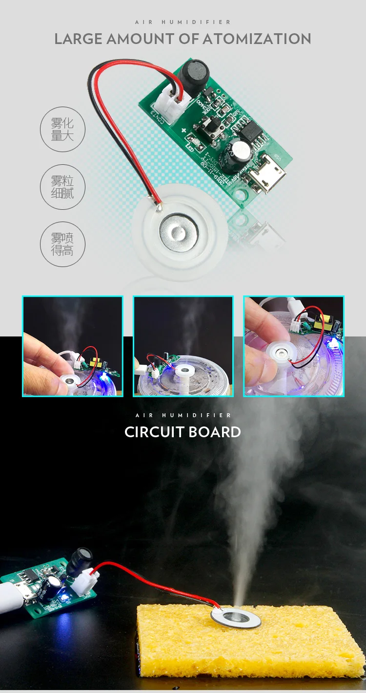 USB Mini Humidifier Mist Maker and Driver Circuit Board F...