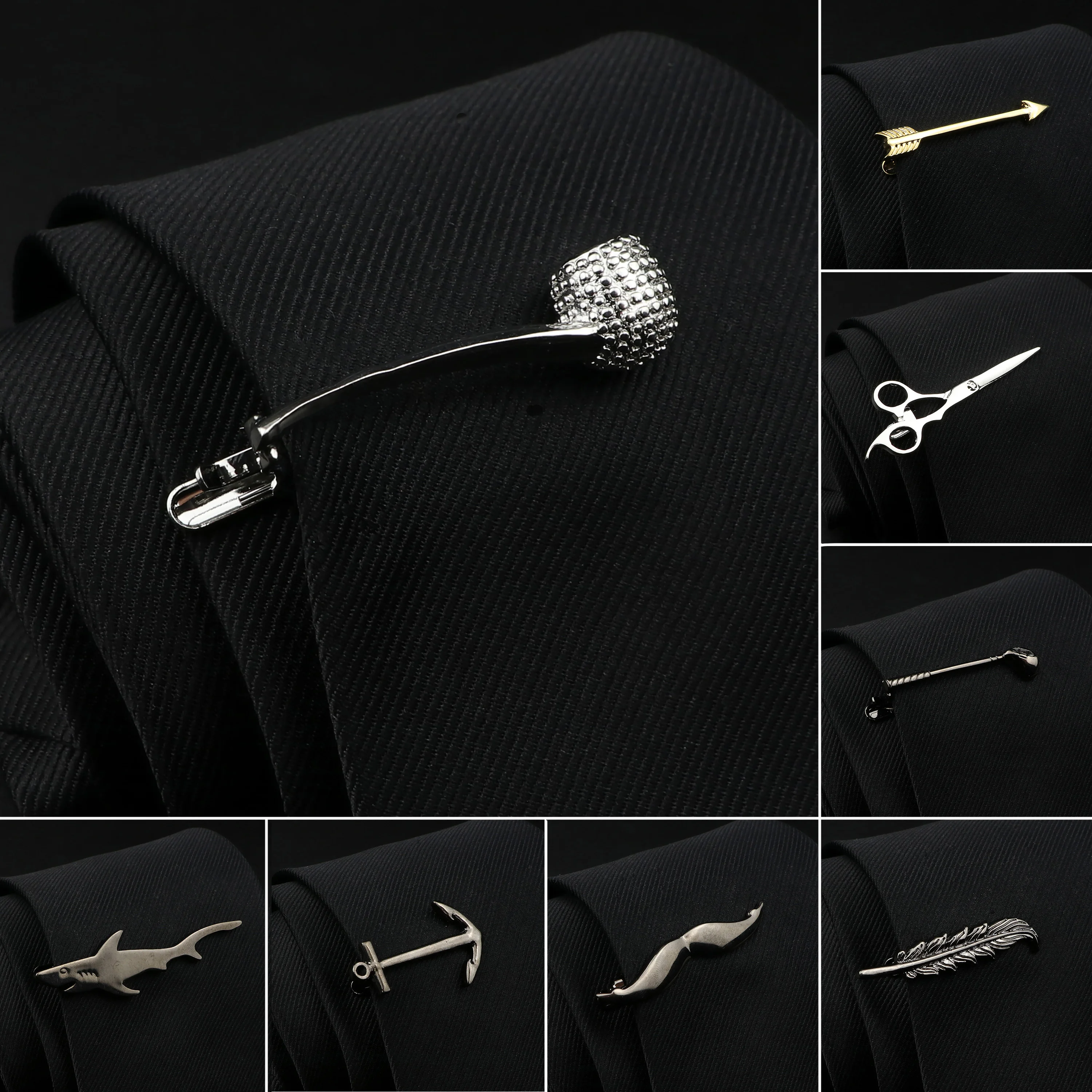 Men's Fashion Metal Tie Clip Gentlemen Classy Necktie Tie Bar Clasp ...