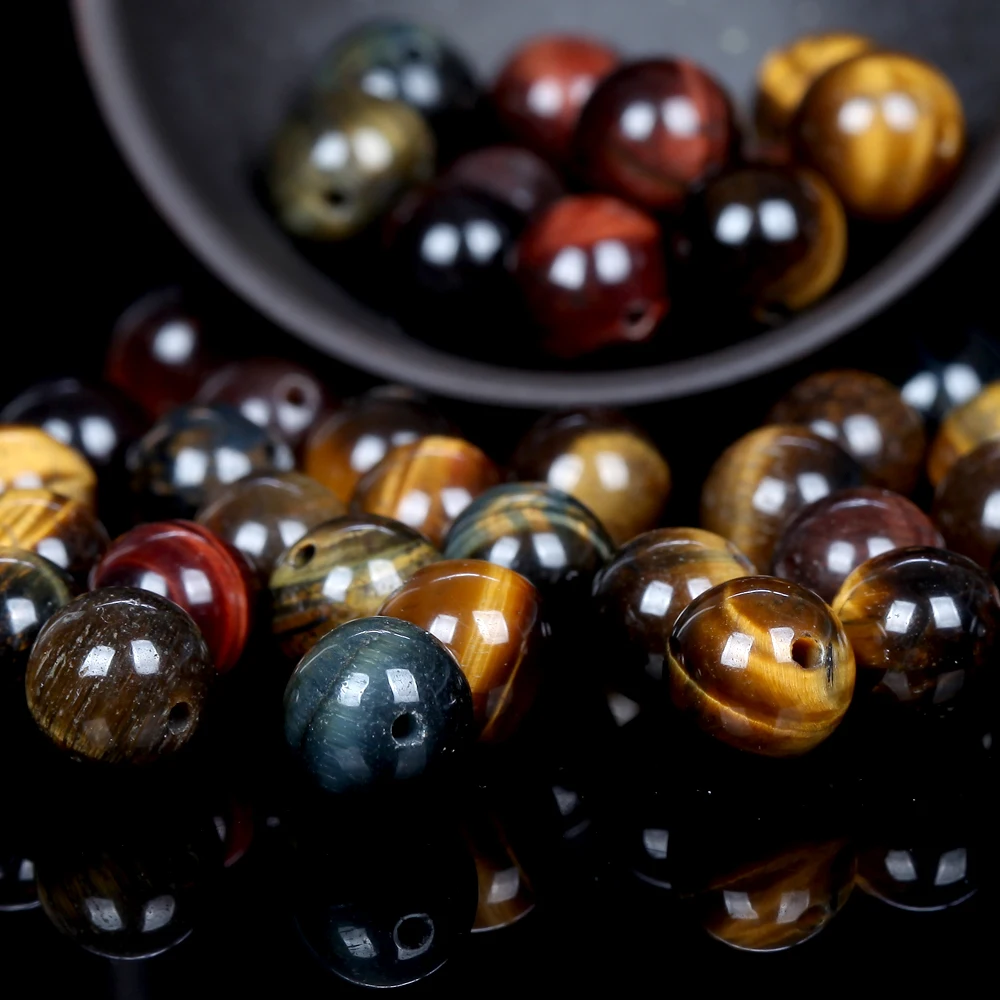 Natural-Multicolor-Tiger-Eye-Stone-Beads-Round-Loose-Spacer-Beads-For ...